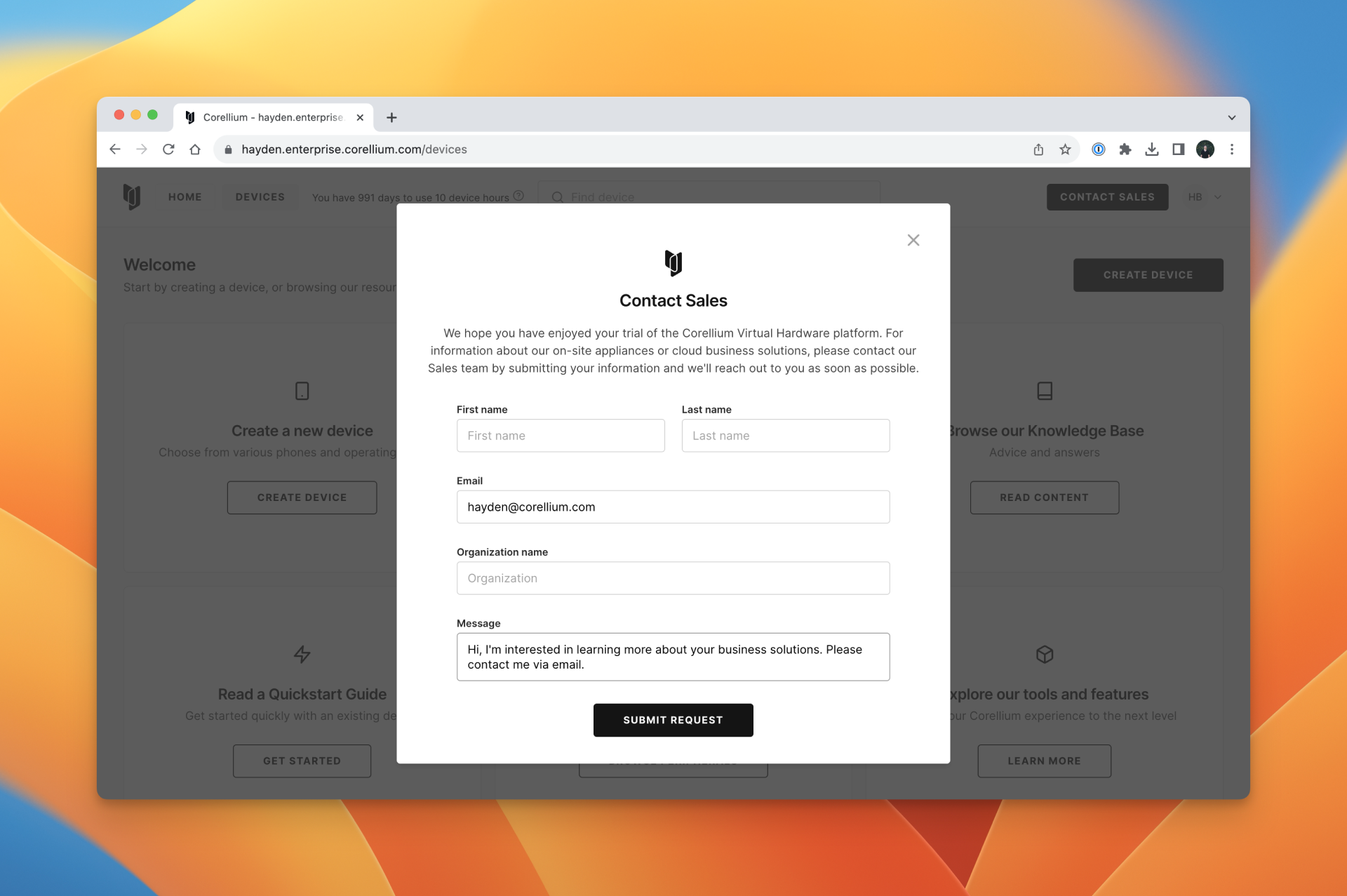 Subscribing to a Plan | Corellium Support Center