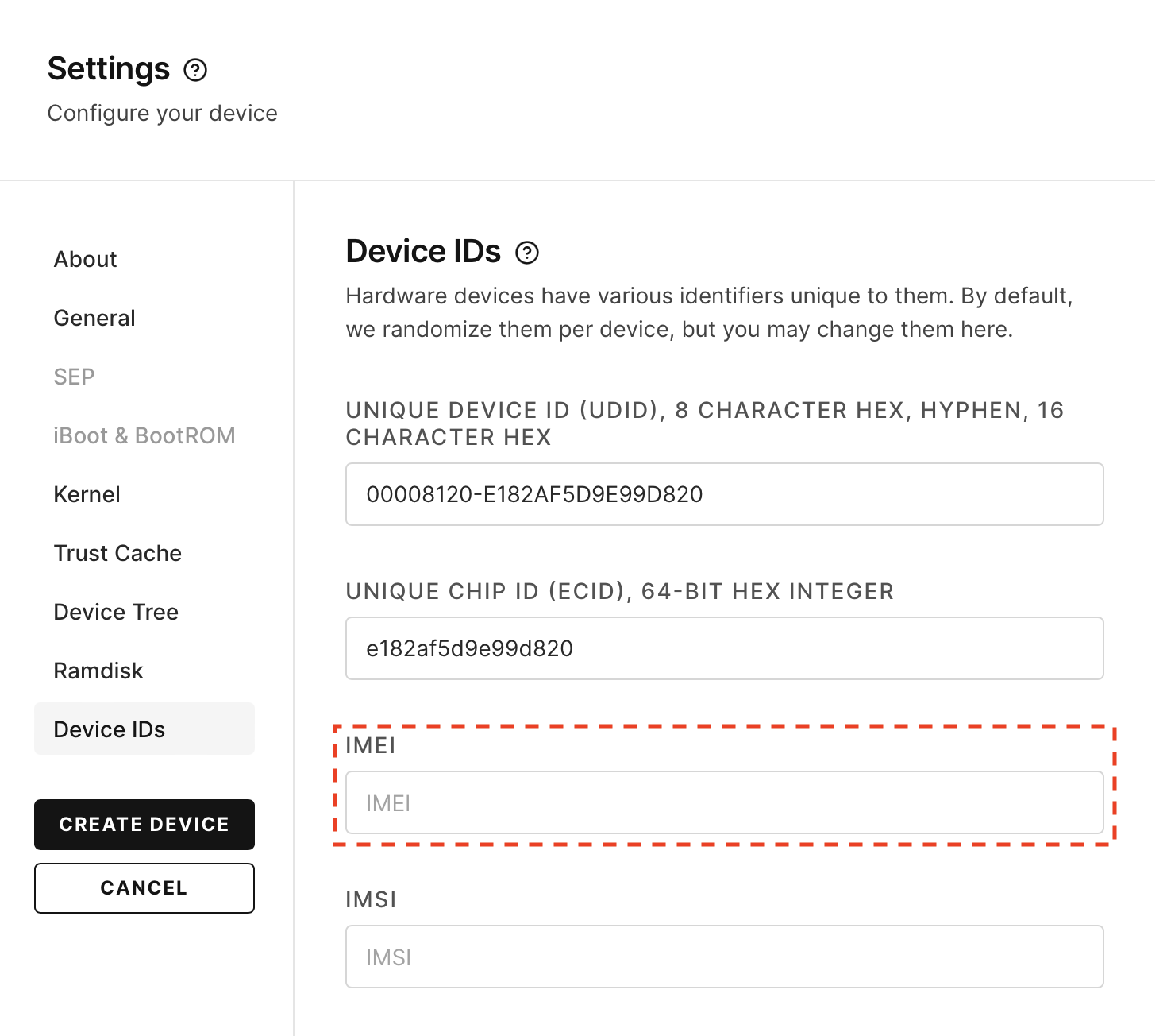 Customizing Device IDs | Corellium Support Center