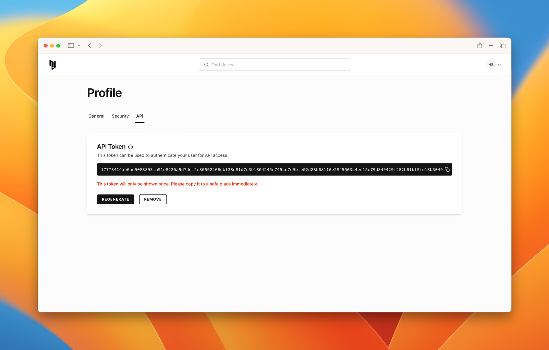 User API Tokens | Corellium Support Center